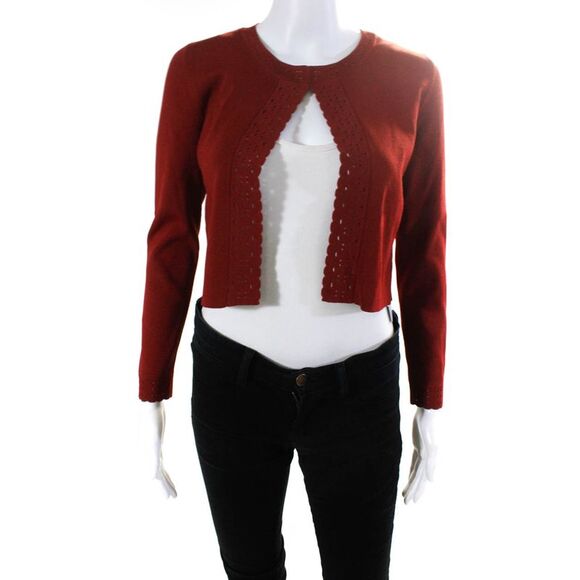 Sandro | Sweaters | Sandro Womens Open Front Scalloped Knit Cropped ...